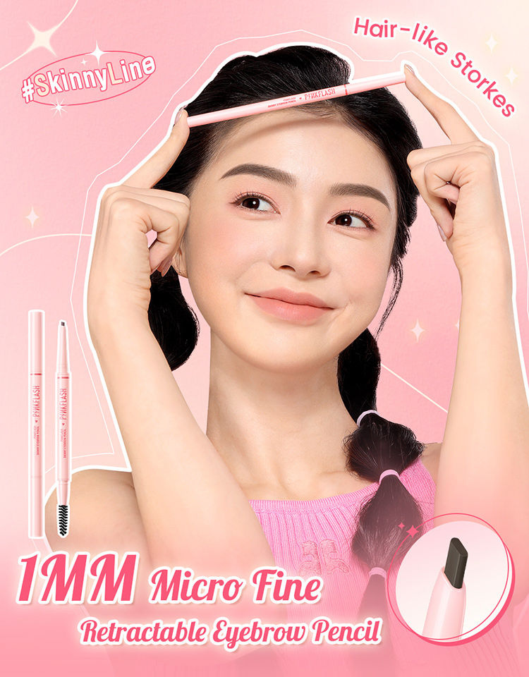 PINKFLASH SkinnyLine 1mm Micro Fine Retractable Eyebrow Pencil Precise ...