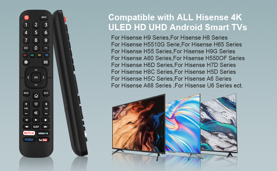 Universal for All Hisense-TV-Remote Compatible with All Hisense 4K LED ...