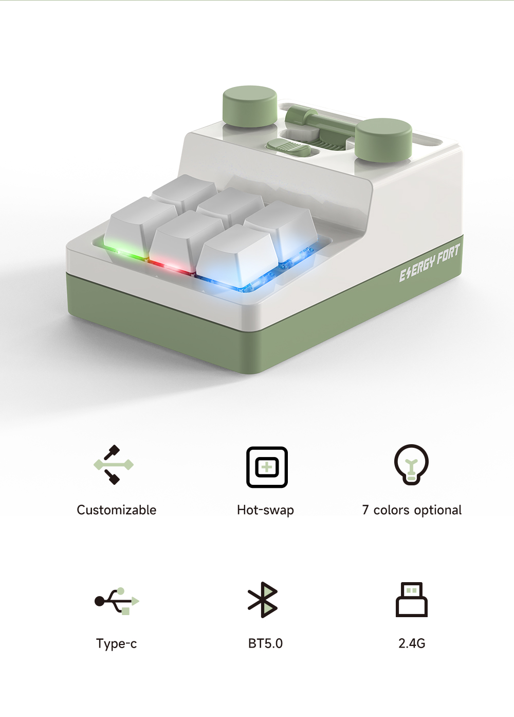 Programming Macro Custom Knob Keyboard RGB 3 Key Copy Paste Mini Button Photoshop Gaming Keypad ...