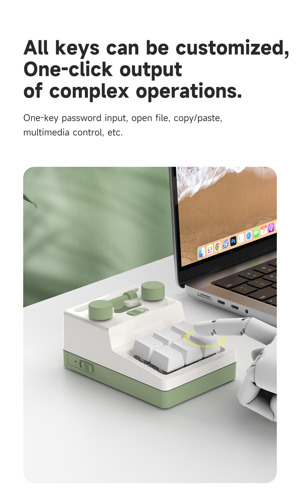 Programming Macro Custom Knob Keyboard Rgb 3 Key Copy Paste Mini Button