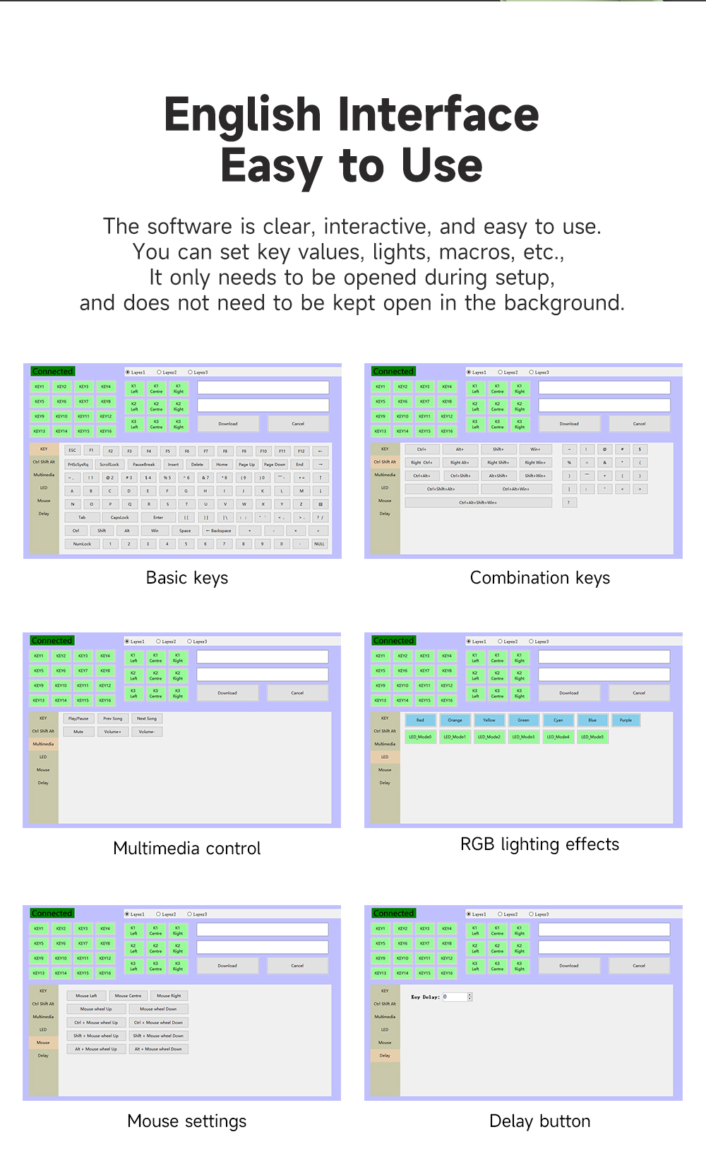 Programming Macro Custom Knob Keyboard RGB 3 Key Copy Paste Mini Button ...