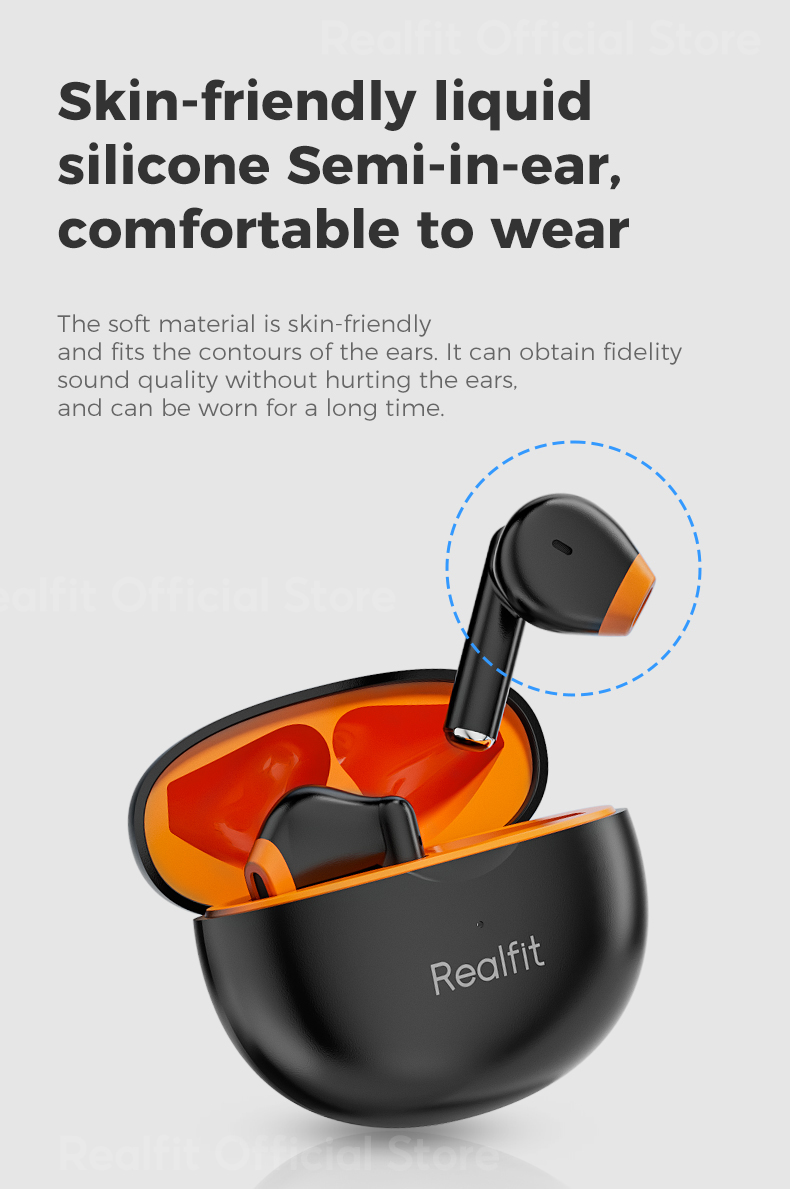 Realfit F2 Bluetooth Earphone Dopamine-Color Wireless Earbuds with Mic ...