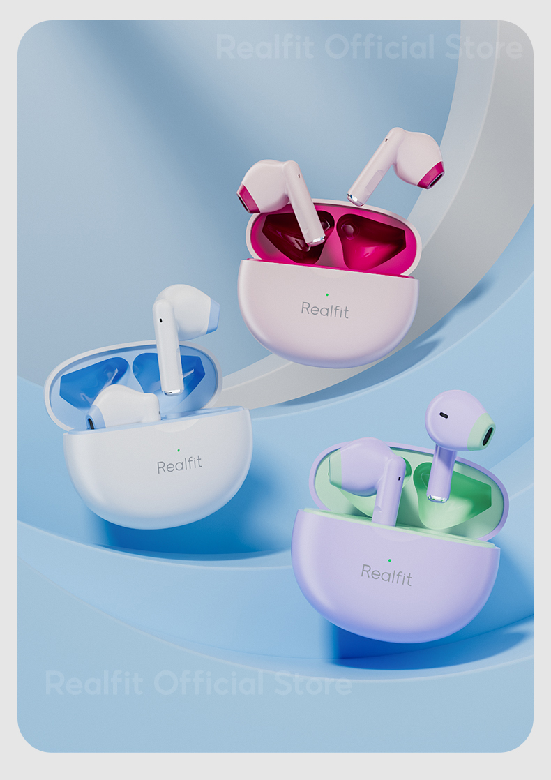 Realfit F2 Bluetooth Earphone Dopamine-Color Wireless Earbuds with Mic ...