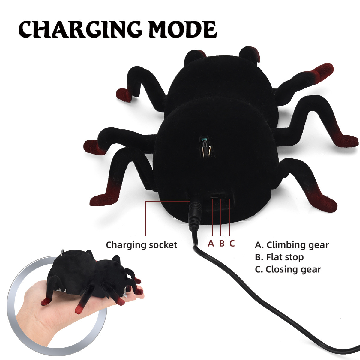 RC Spider Wall Climbing Car Remote Control Spider Robots Halloween ...