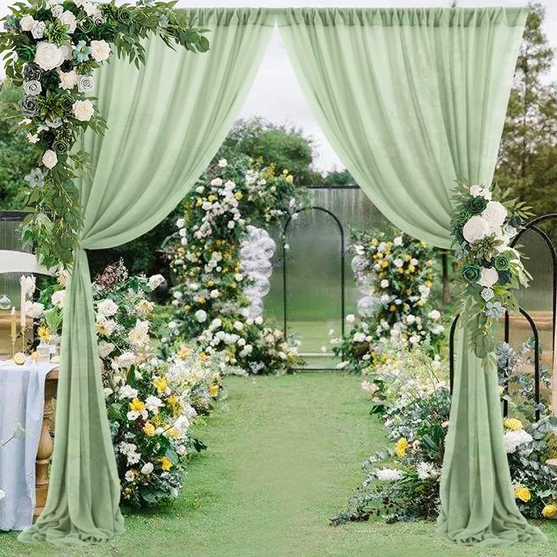 150*215cm 4 Colors Chiffon Backdrop Curtain Wedding Cutain Wrinkle Free ...
