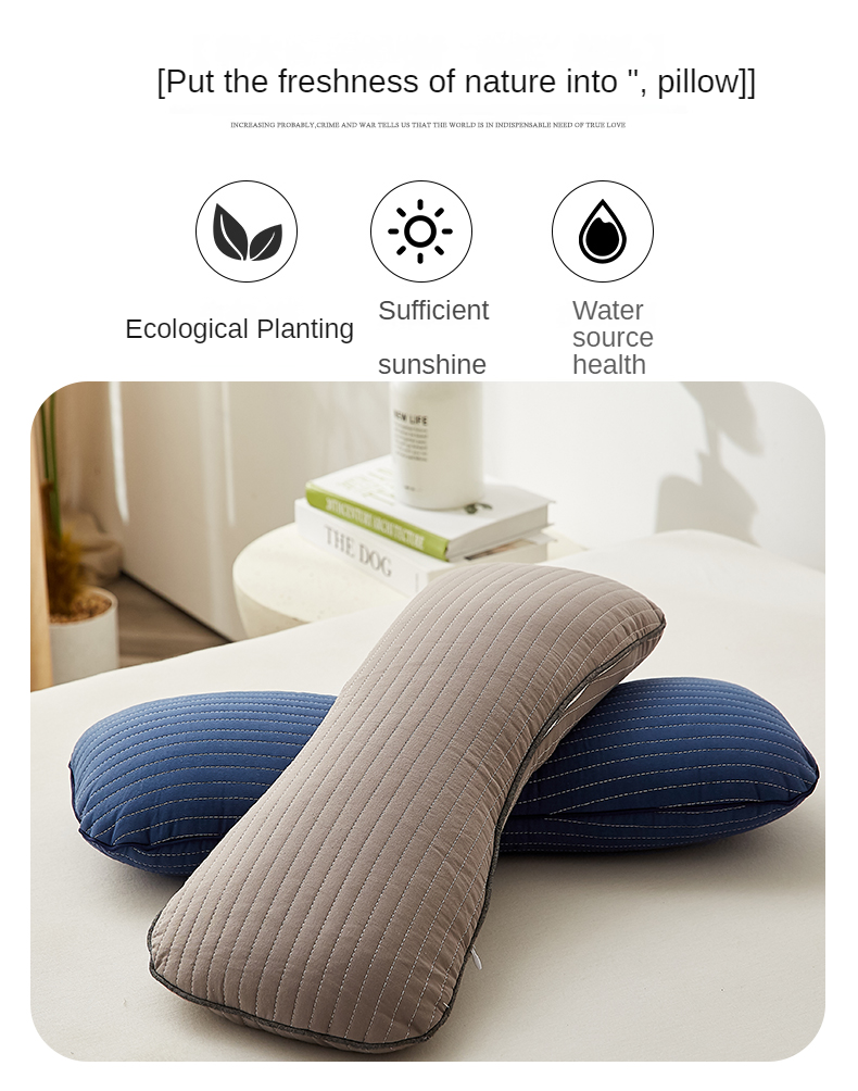 Cotton Fabric Bone Pillow Buckwheat Filling Pillows bantal 枕头 Small Ergonomic Pillow Soft ...