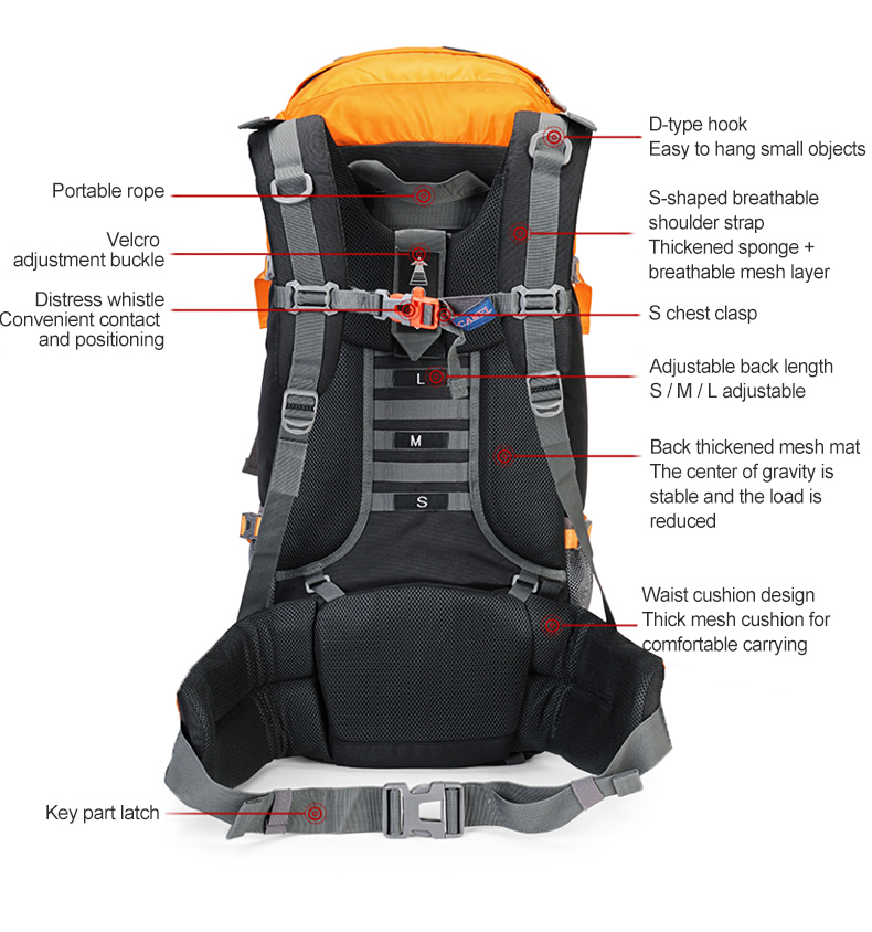 CAMEL CROWN 65L Hiking Backpack Outdoor Professional Large-capacity Bag ...