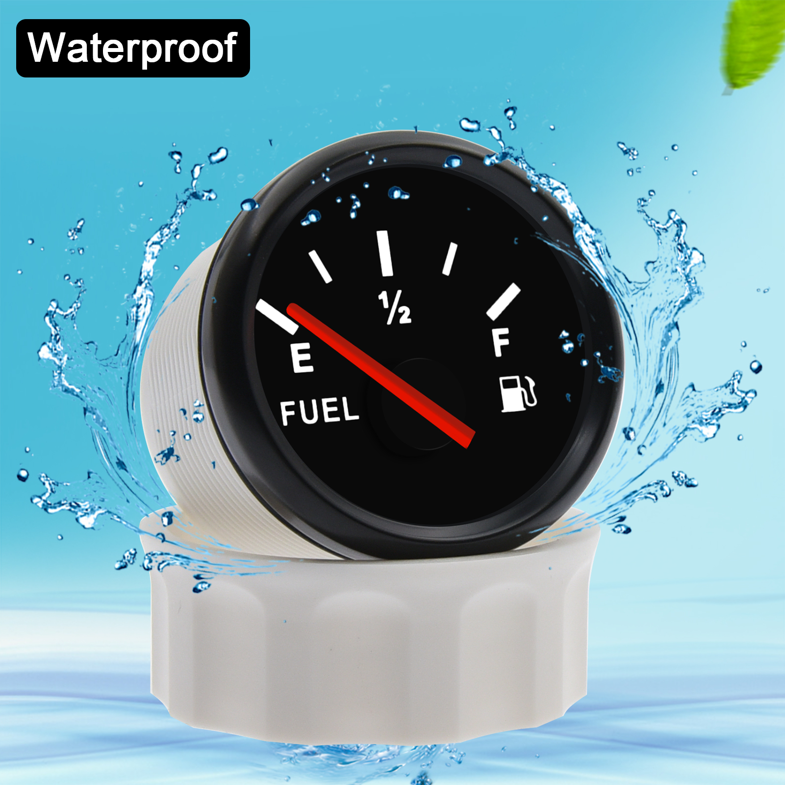 0-190 Ohm Fuel Level Gauge With Fuel Level Sensor 52mm Fuel Level Meter With Red Backlight Oil ...