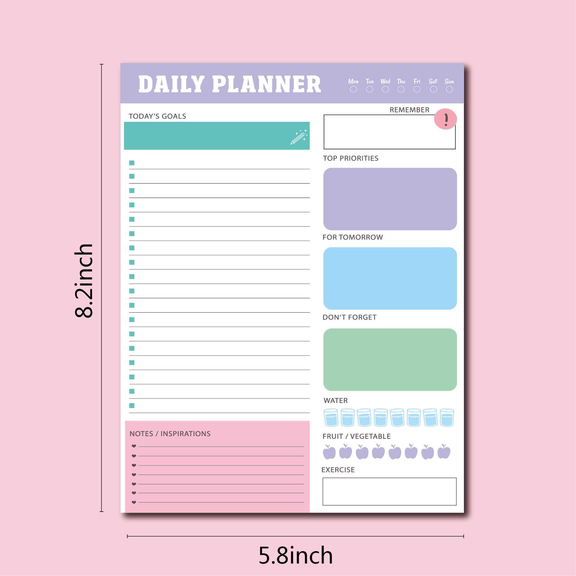 50 Sheets/Pack Daily Planner Paper Memorandum Notebook Office ...
