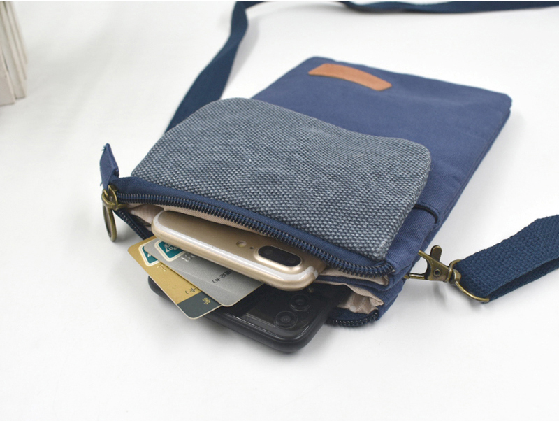 Bag Women's Crossbody Small Body Bag Retro Canvas Vertical Mobile Phone ...