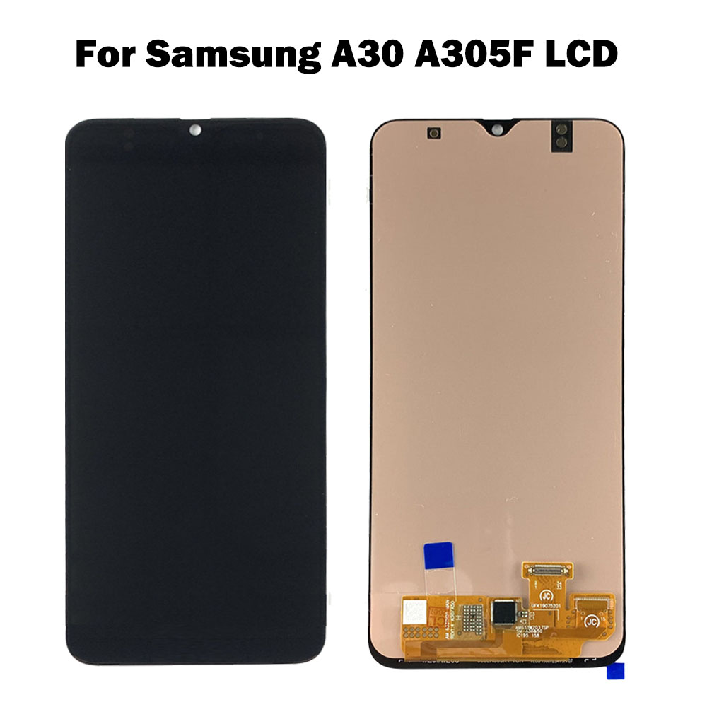 AMOLED For Samsung Galaxy A30 A20 A30S LCD Touch Screen Digitizer With Frame For Samsung A50 ...