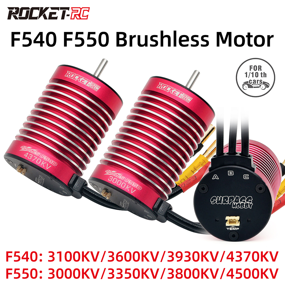 SURPASS HOBBY Rocket-RC 1/10 Brushless Motor And ESC 60A 90A F540 F550 Waterproof Motor ...