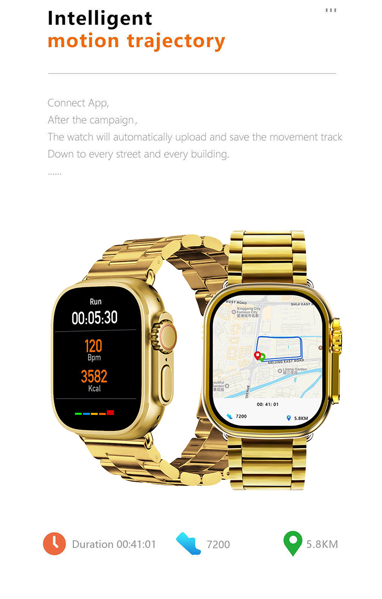 2023 C9 Ultra MAX Gold Smart Watch NFC Wireless Smartwatch Bluetooth ...