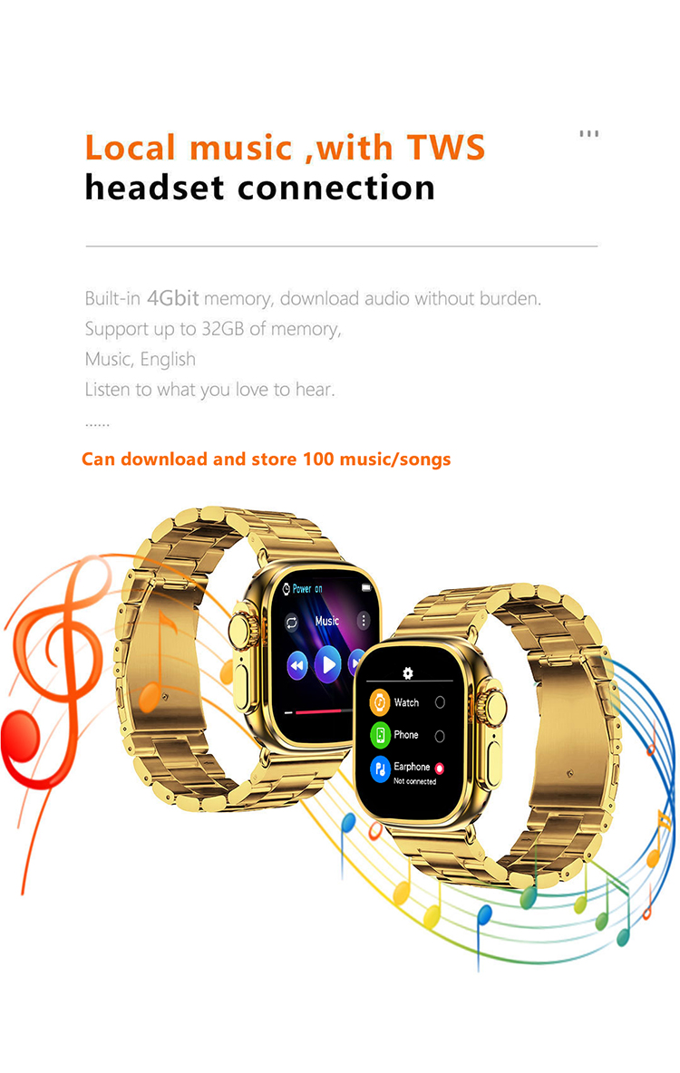 2023 C9 Ultra MAX Gold Smart Watch NFC Wireless Smartwatch Bluetooth ...