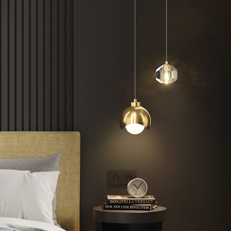 New Crystal Bedroom Bedside Pendant Light, Modern Master Bedroom ...