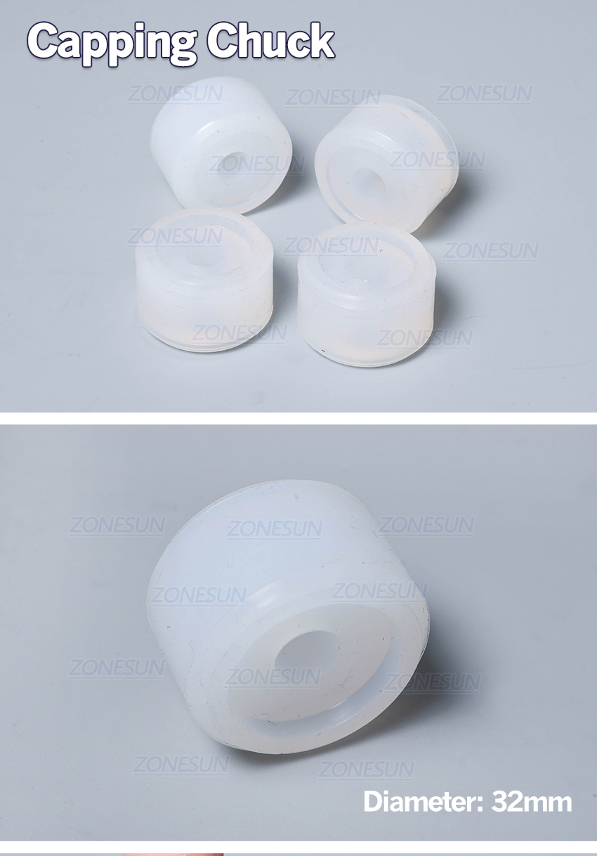 ZONESUN XLSGJ-6100 Friction Wheels Rubber Pad Capping Chuck Head For ...