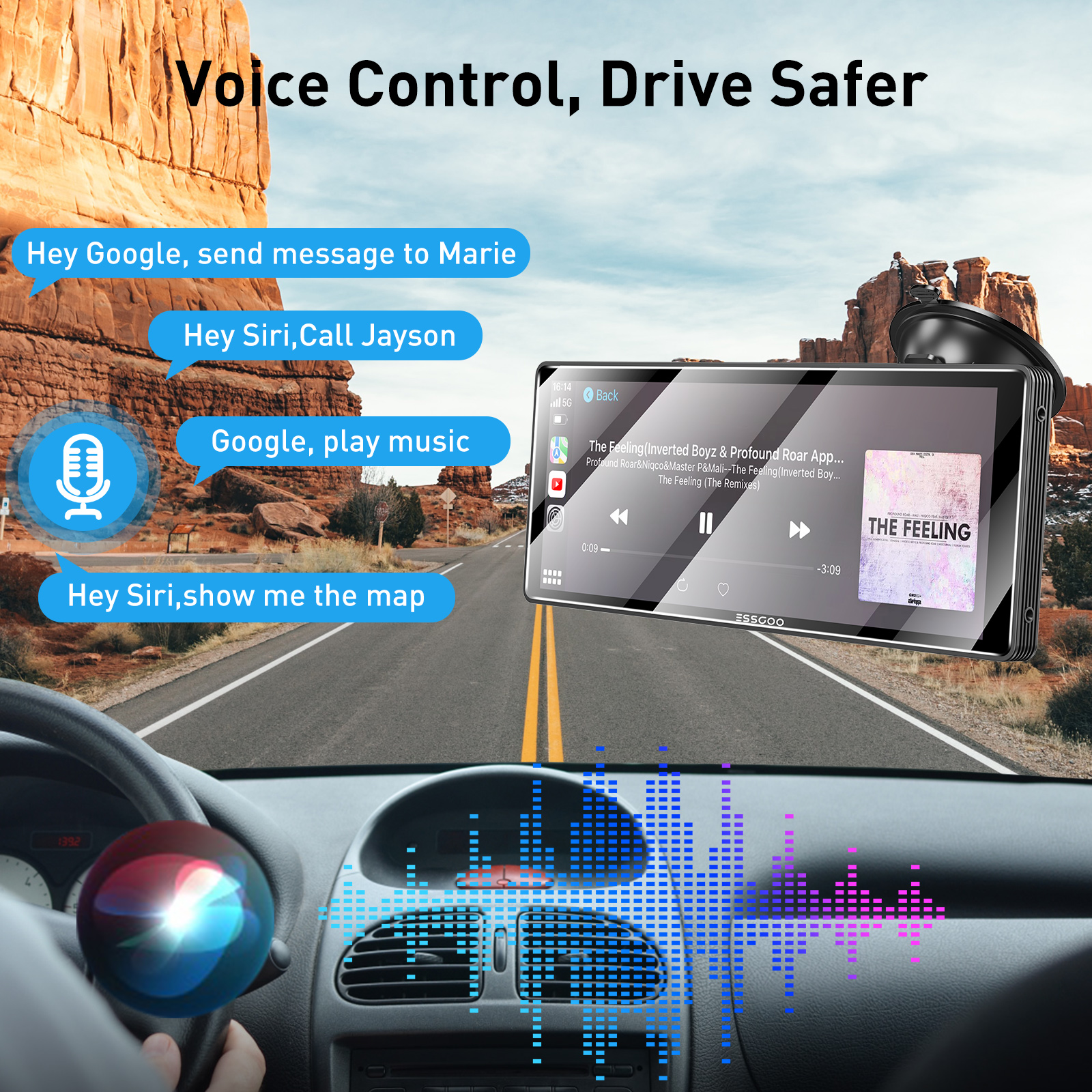 HD 10.26" INCH Portable Car Player Carplay Android Auto Bluetooth IPS 2 ...
