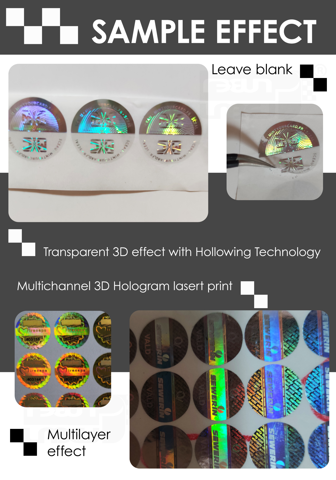disposable hologram sticker warranty sticker security seal sticker ...