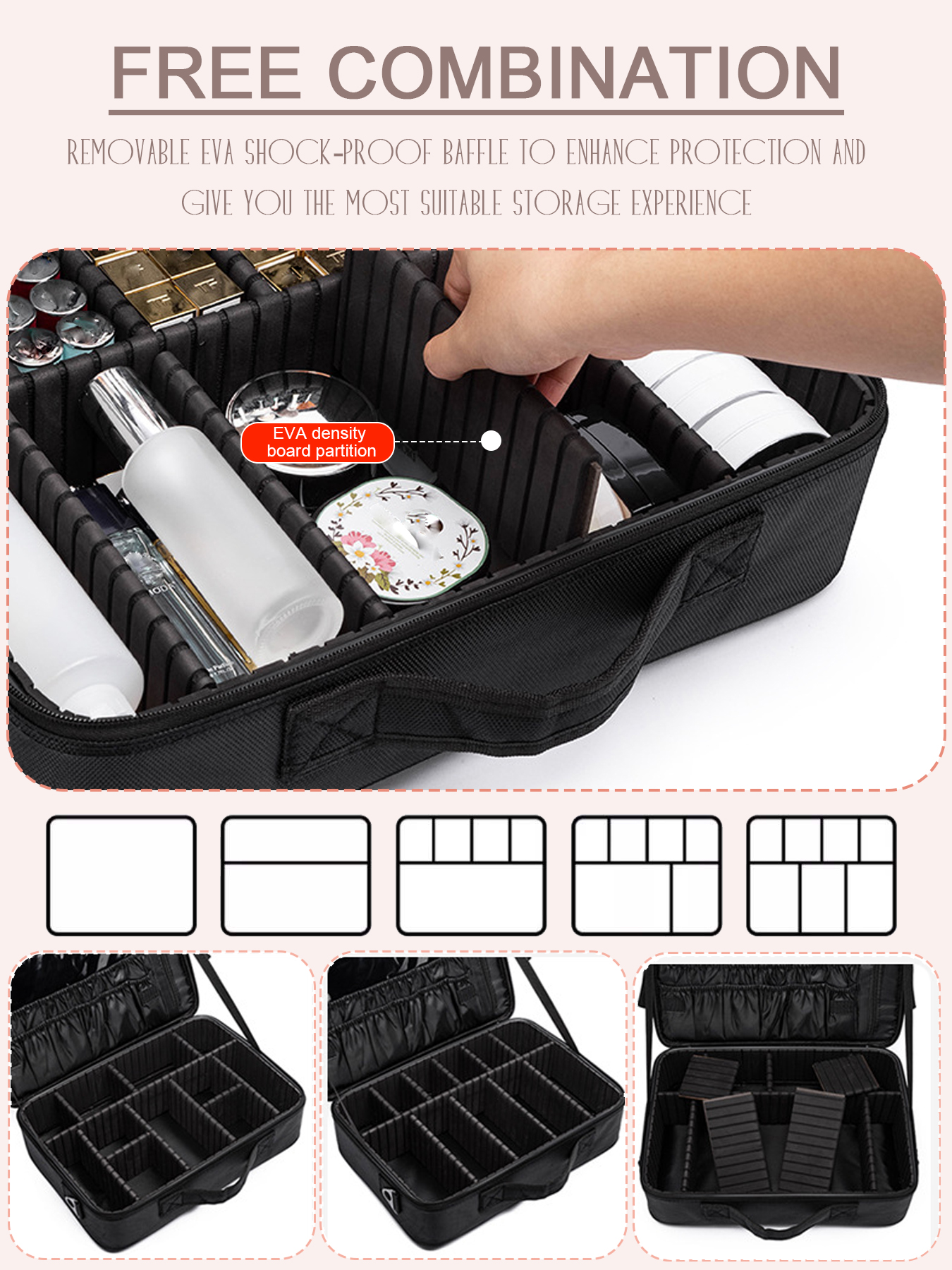 ⭐Next-Day Delivery⭐Large Three-layer Travel Makeup Storage Case ...
