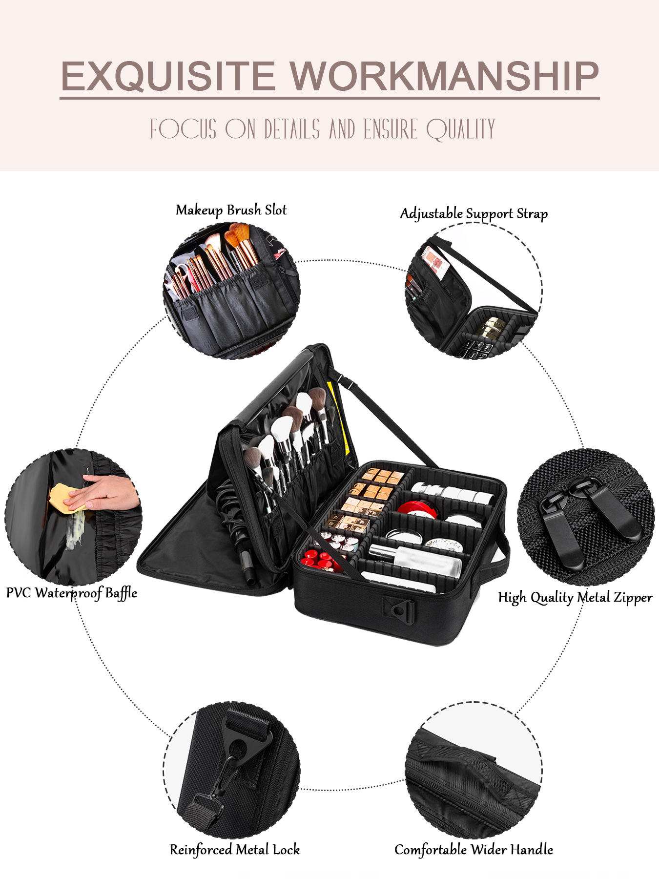 ⭐Next-Day Delivery⭐Large Three-layer Travel Makeup Storage Case ...