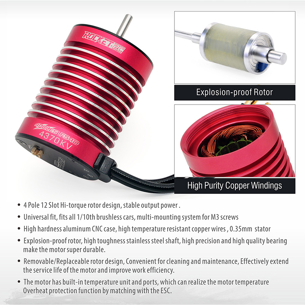 Rocket-RC 1/10 Brushless Motor/ESC Combo 60A 90A F540 F550 motor 3 ...