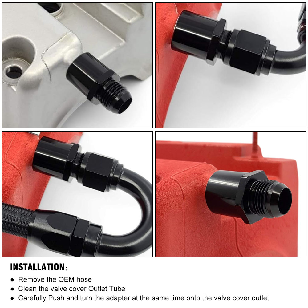Breather Fitting Adapter 19mm AN10 Valve Cover Vent Outlet K-Swap For ...