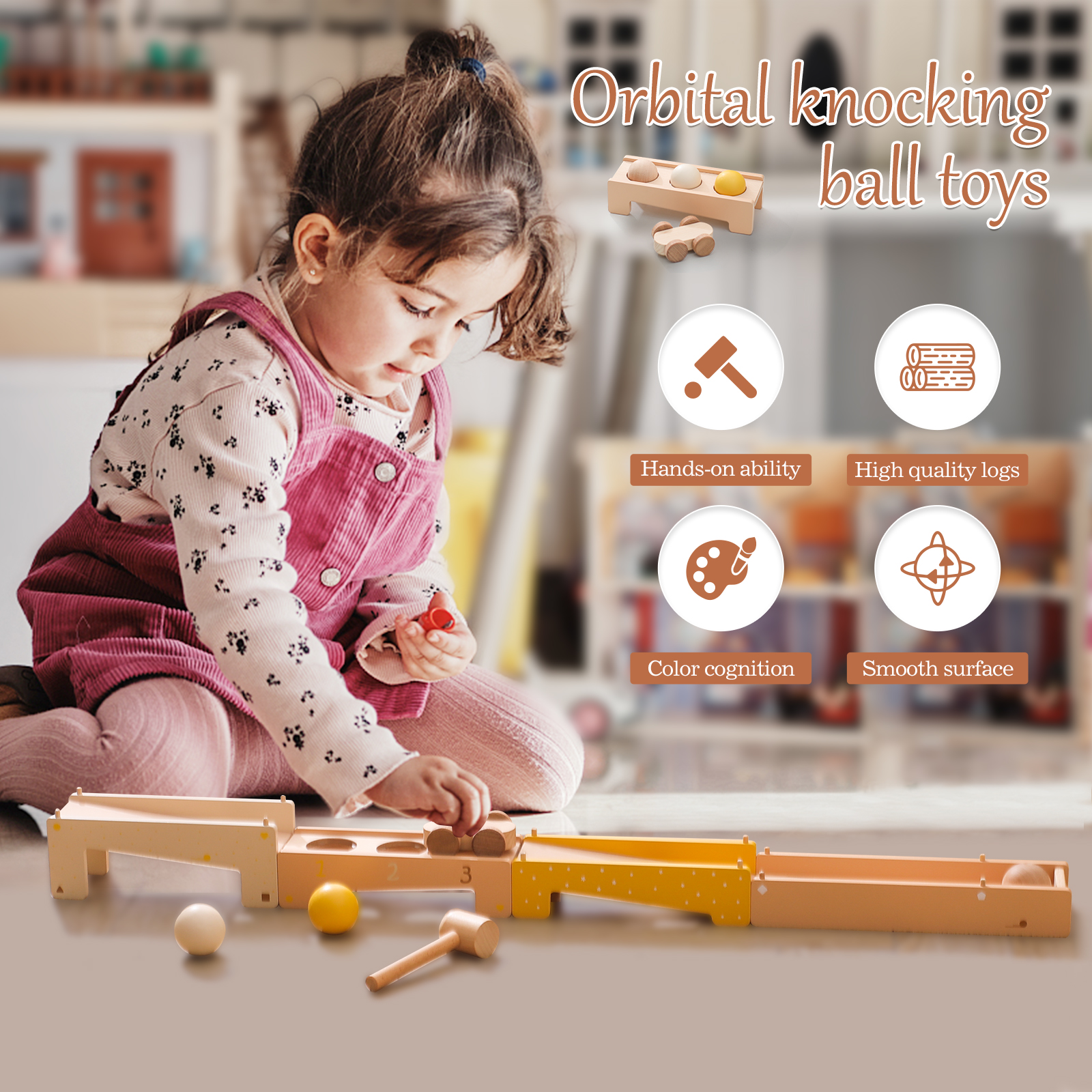 Multifunctional Baby Toys Track Knocking Ball Toy Assembly Construction ...