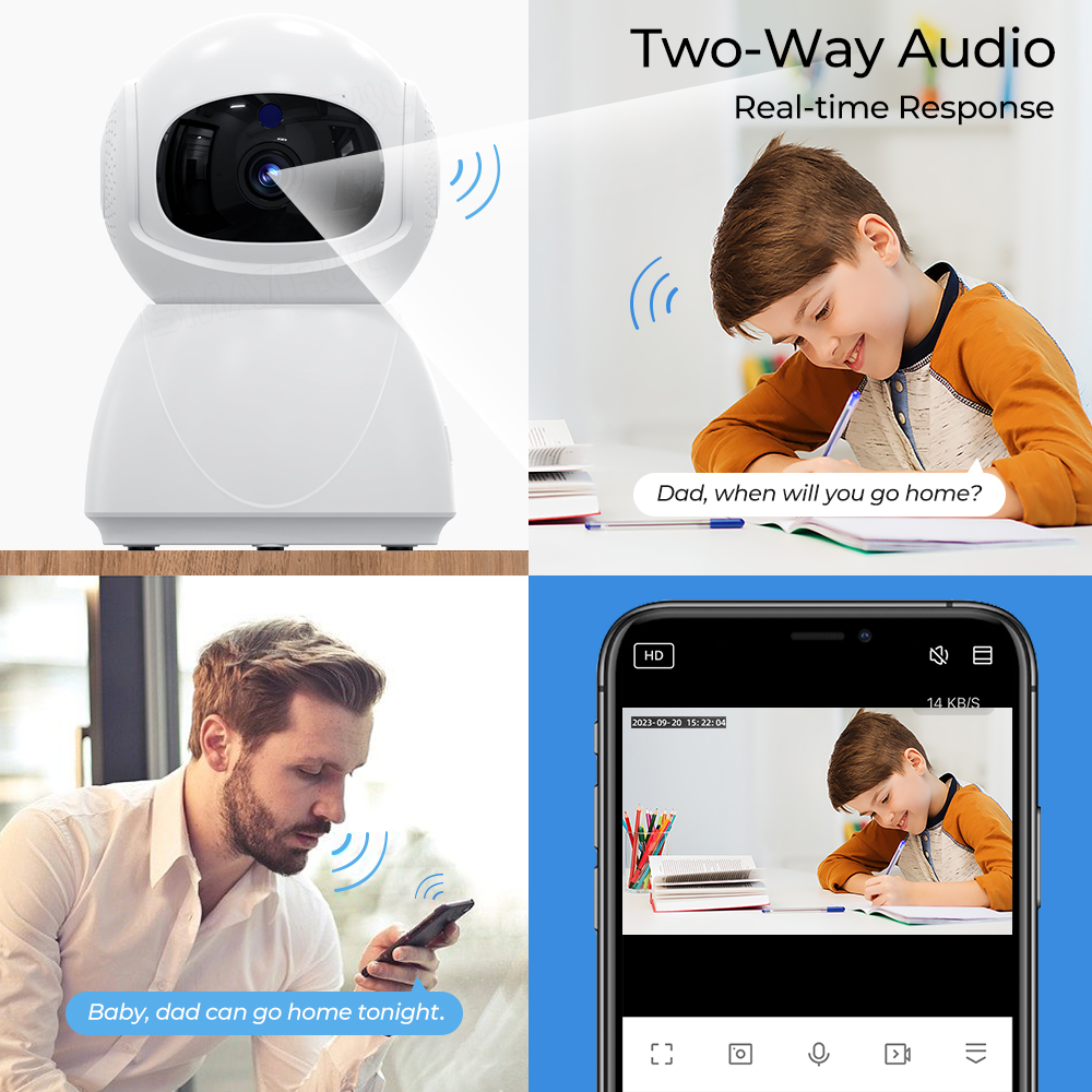 SMATRUL 1080P FHD CCTV Camera Tuya Smart Camera AI Auto Tracking PIR ...