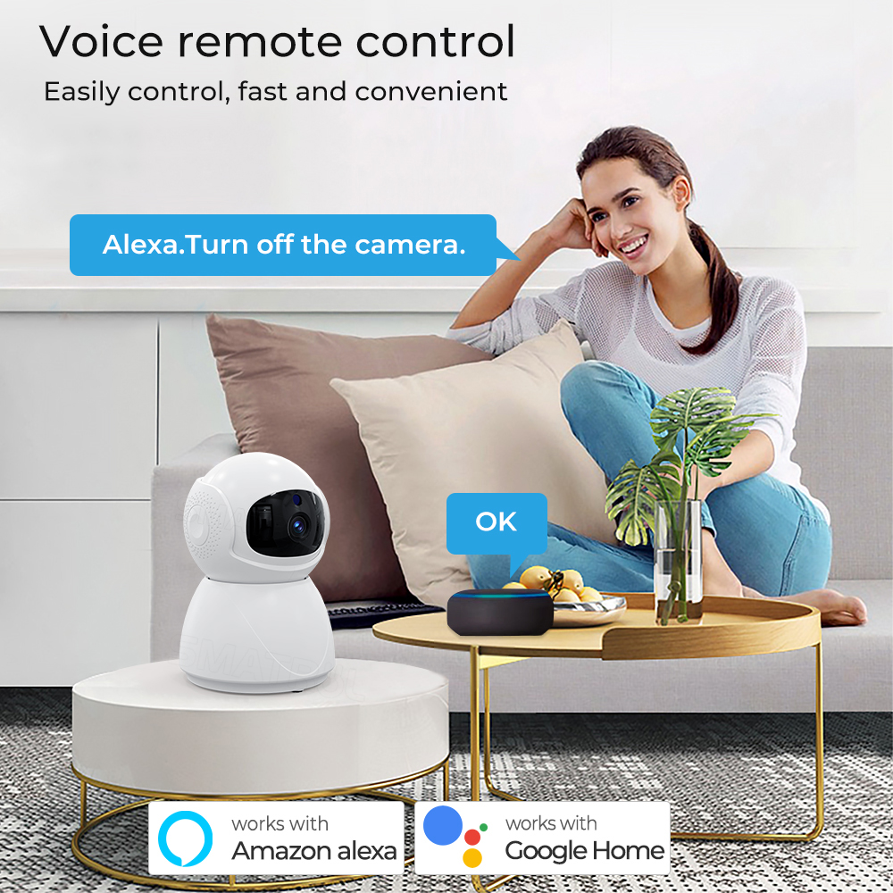 SMATRUL 1080P FHD CCTV Camera Tuya Smart Camera AI Auto Tracking PIR ...