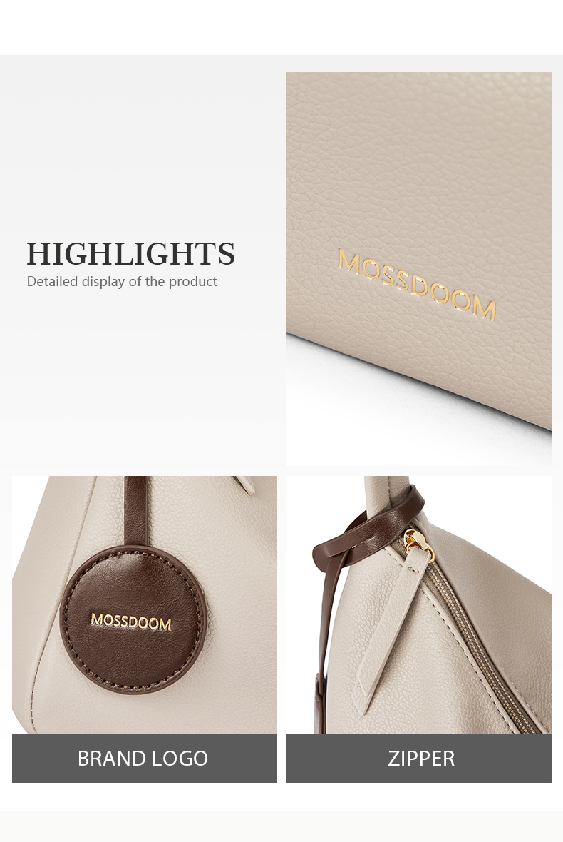 MOSSDOOM Soft Leather Simple Style Women Shoulder Bag With Large ...