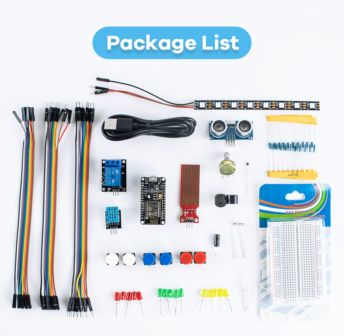 LAFVIN NodeMcu ESP8266 WiFi Development Board Starter Kit for IoT Breadboard Wifi Sensor Module ...