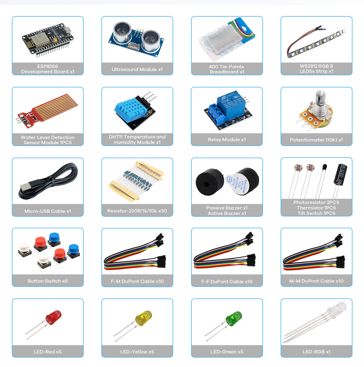 LAFVIN NodeMcu ESP8266 WiFi Development Board Starter Kit for IoT Breadboard Wifi Sensor Module ...