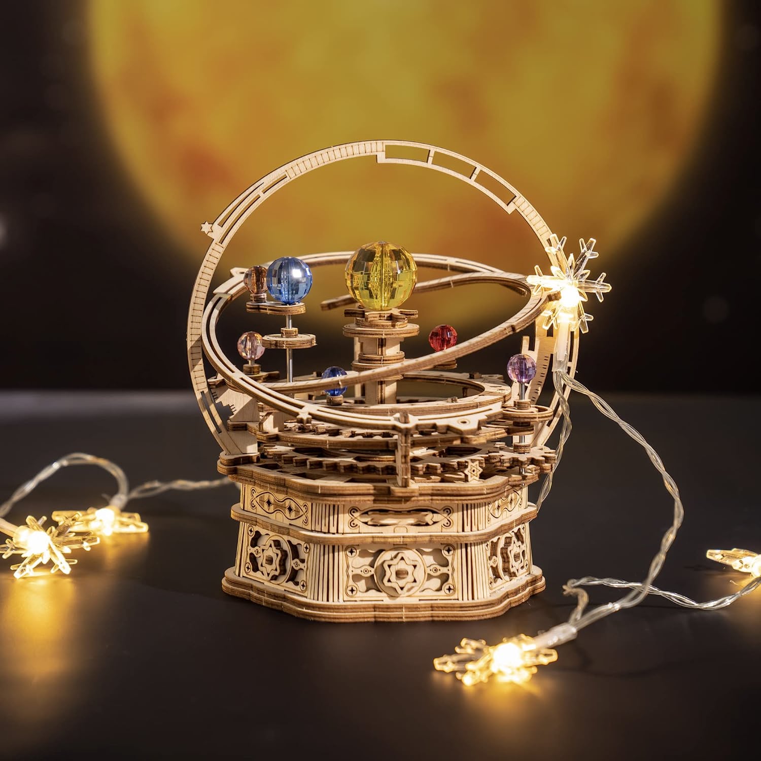 Robotime rokr Love of the Stars 3D Wooden Puzzle DIY Music Box LED ...