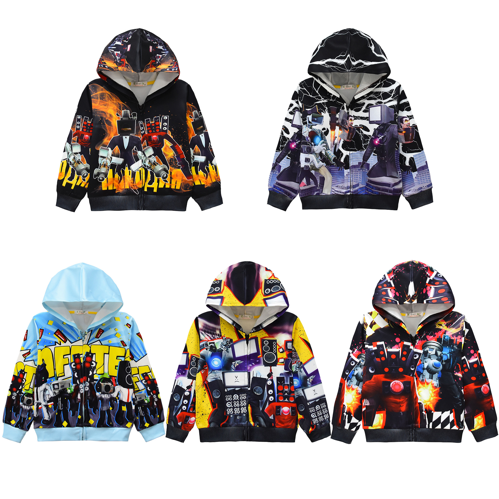 Hoodie Sweater Jacket Kids TV Man Speaker Man Camera Man Skibidi Toilet ...