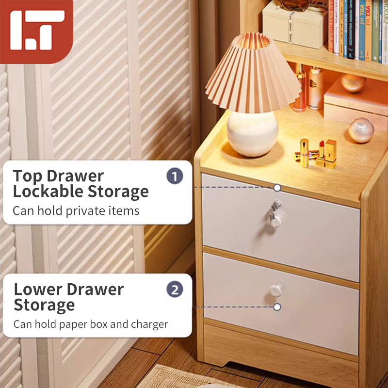 Bedside Table Heightened Design Side Table Storage Rack Large Capacity ...