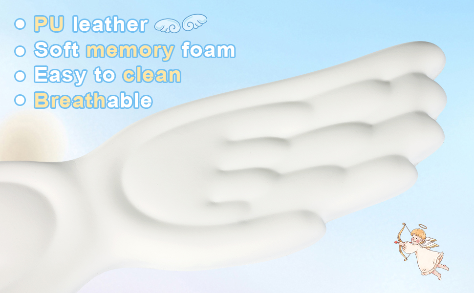 Angel Wing Cloud Keyboard Wrist Rest, Soft Leather Ergonomic Memory ...