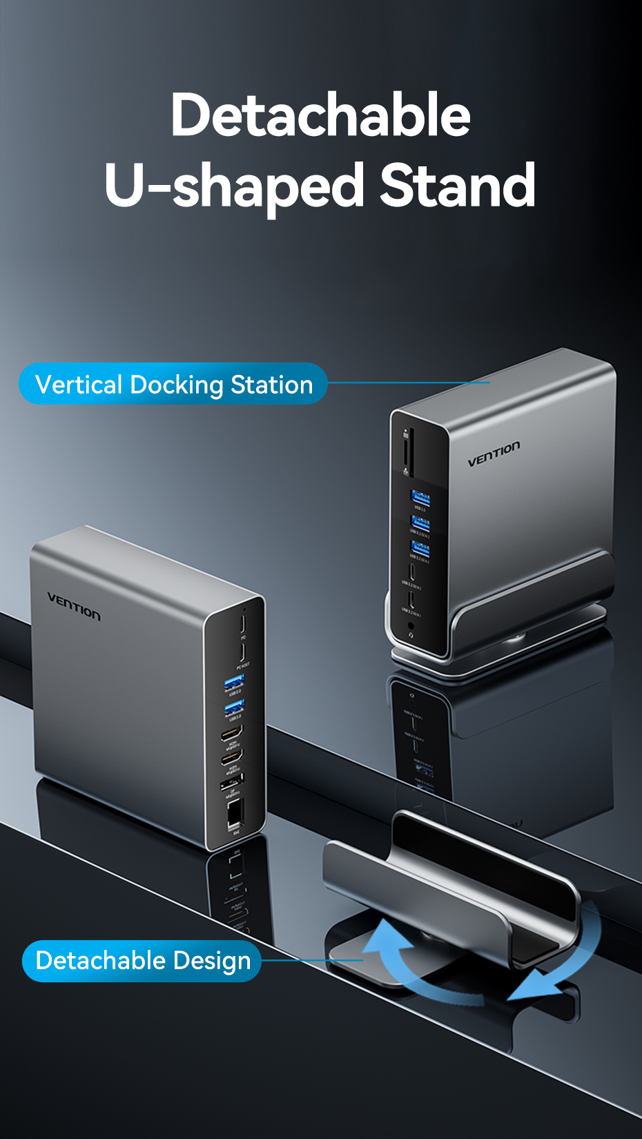 Vention 15-in-1 USB C HUB Docking Station Monitor Dock USB 3.2 10Gbps ...
