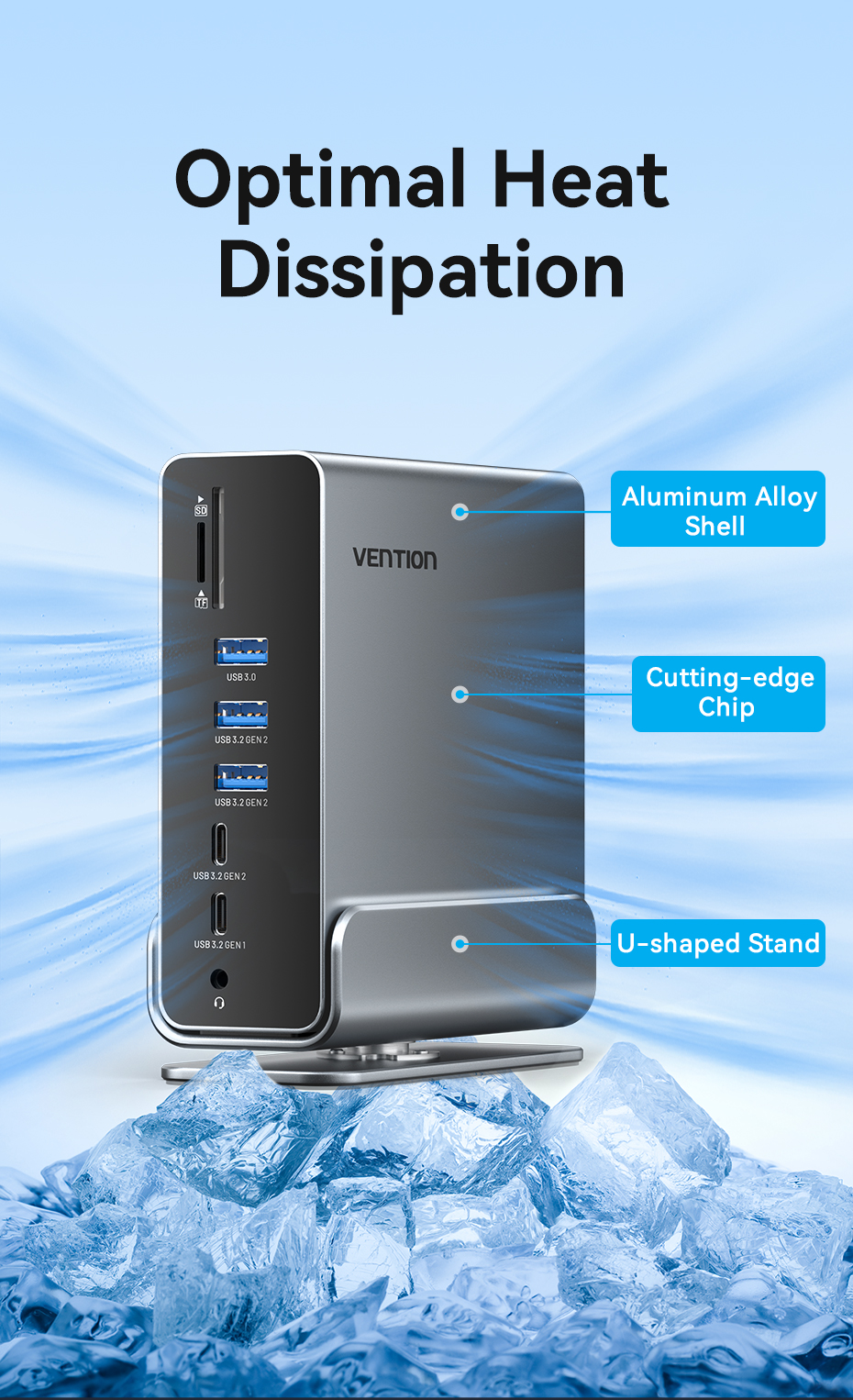 Vention 15-in-1 USB C HUB Docking Station Monitor Dock USB 3.2 10Gbps ...