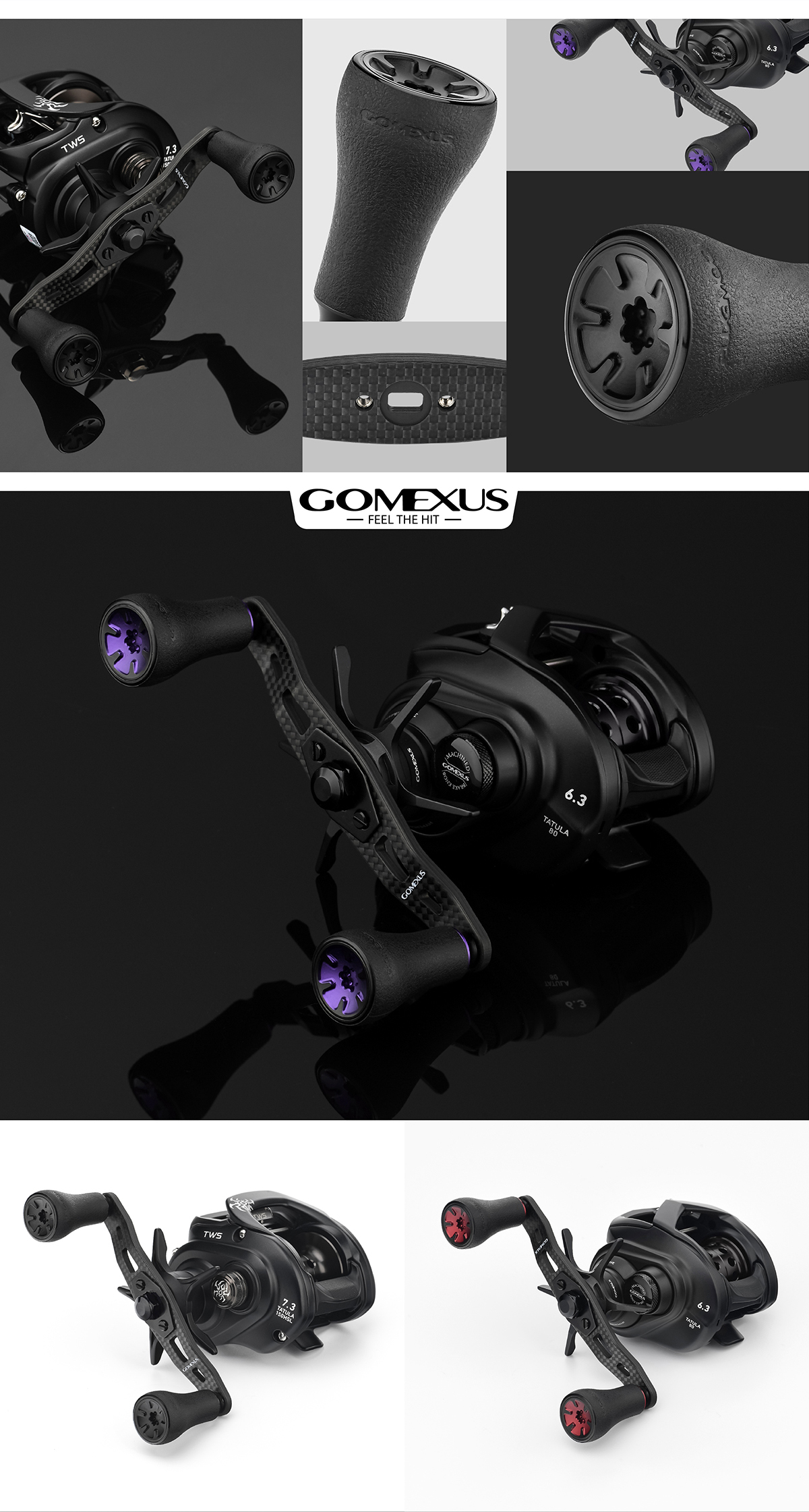 Gomexus 95mm Finesse Carbon Handle Upgraded for Shimano BASS ONE XT ...