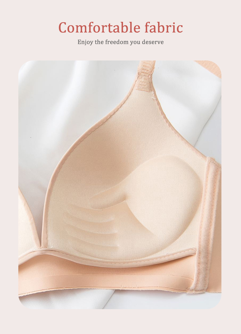 FallSweet Seamless Bras Deep V Wireless Push Up Invisible Ultra-thin ...