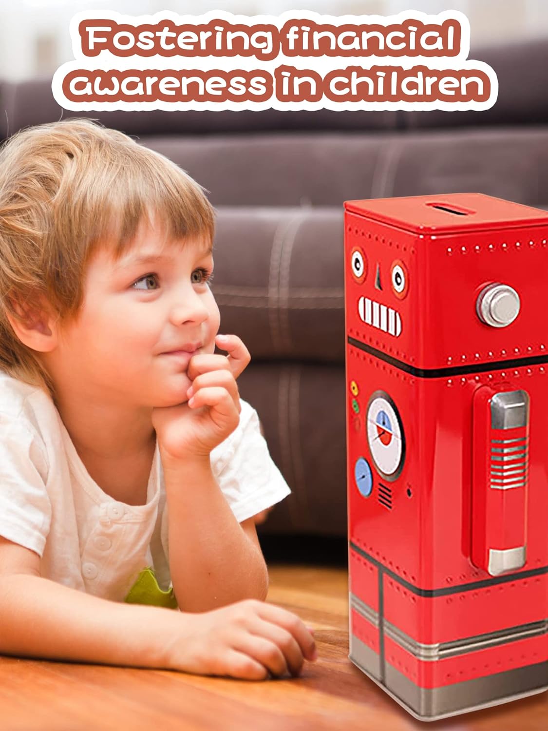 Gift Piggy Bank for Kids, Large Robot metal Unbreakable Money Bank,Cool ...