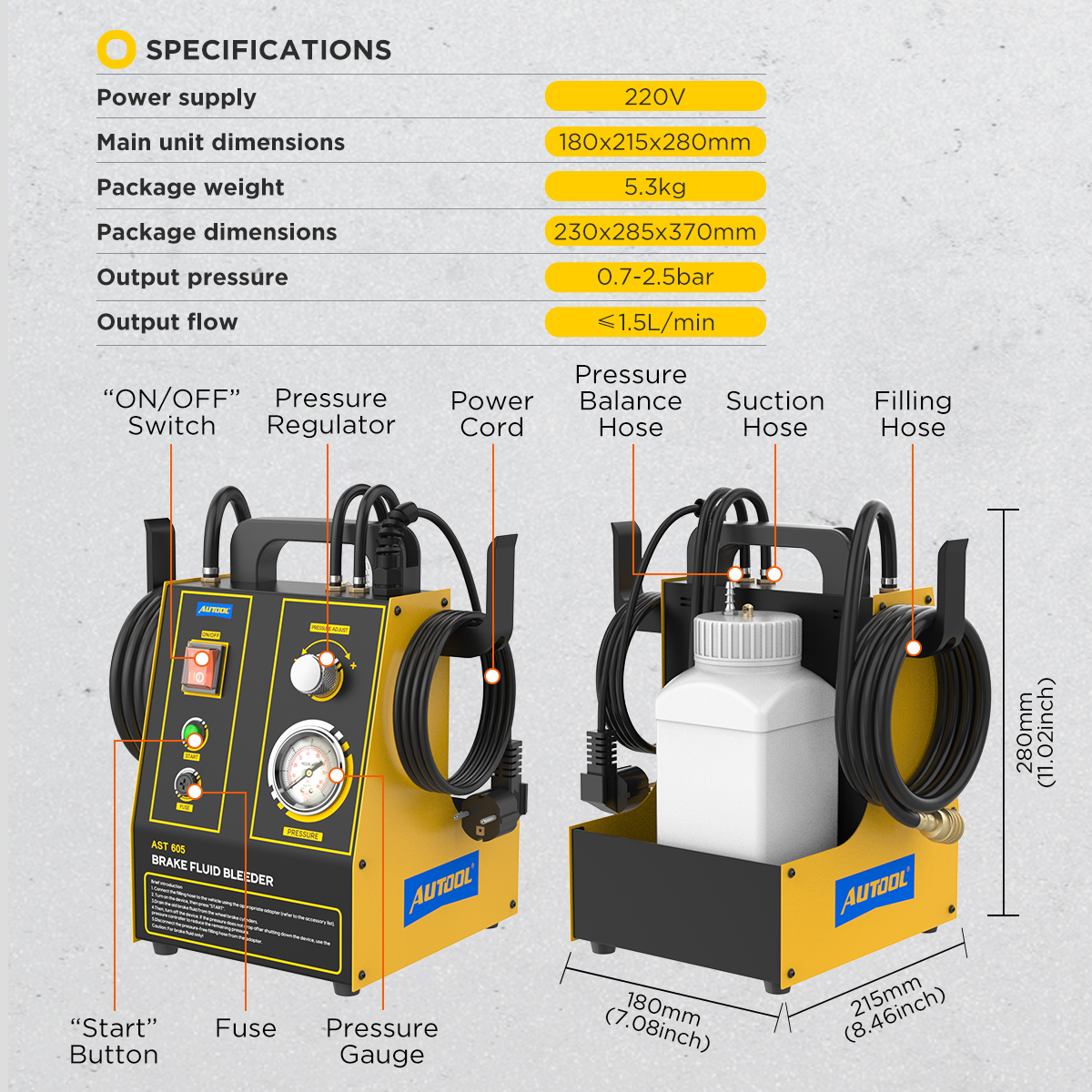 【Local Stock】AUTOOL AST605 Brake Fluid Bleeder Auto Car Brake Oil ...