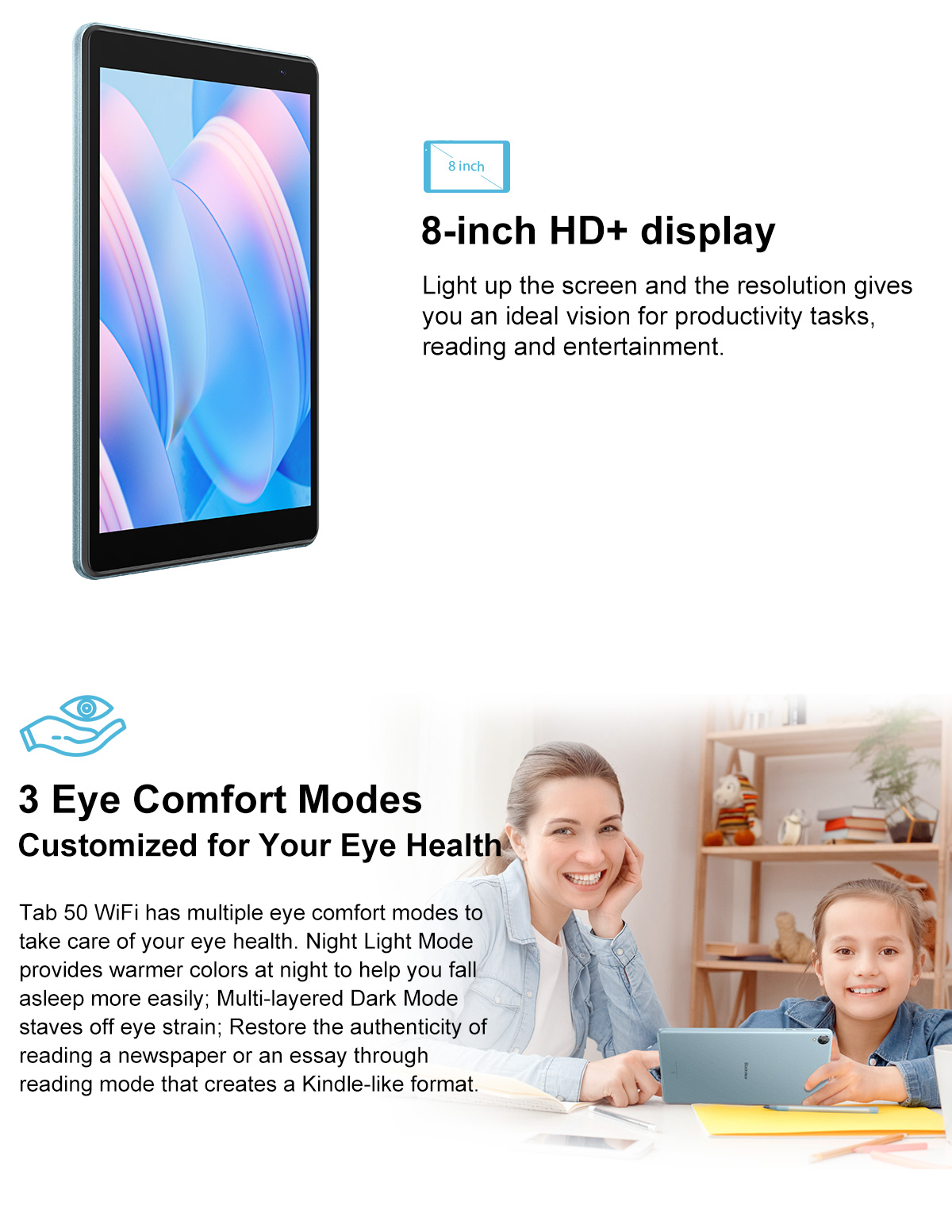 Blackview Tab 50 Wifi Android Tablet (8'' / 4GB RAM + 128GB ROM ...