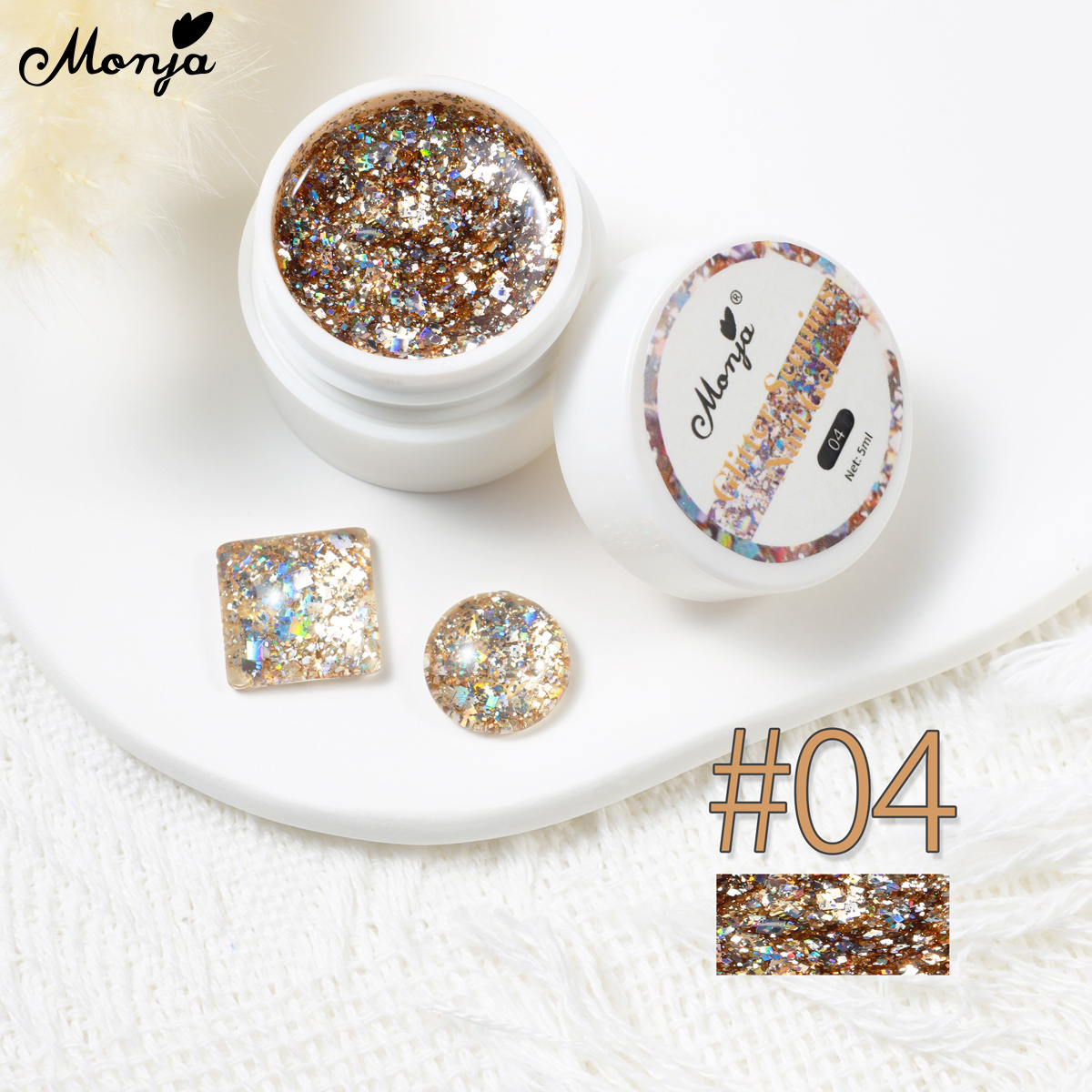 Monja 5ml Explosive Magic Cube Nail Polish Disco Gold Silver Glitter ...