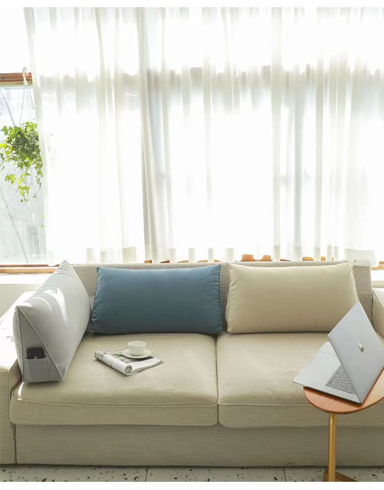 Triangle sofa cushion pillow large back lumbar support tatami soft bag ...