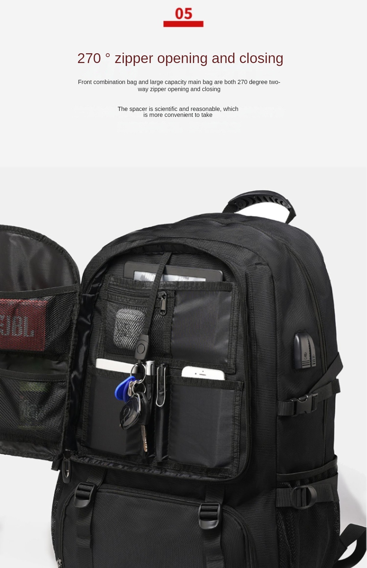 MY available 50-80L travel bagpack expandable waterproof hiking ...