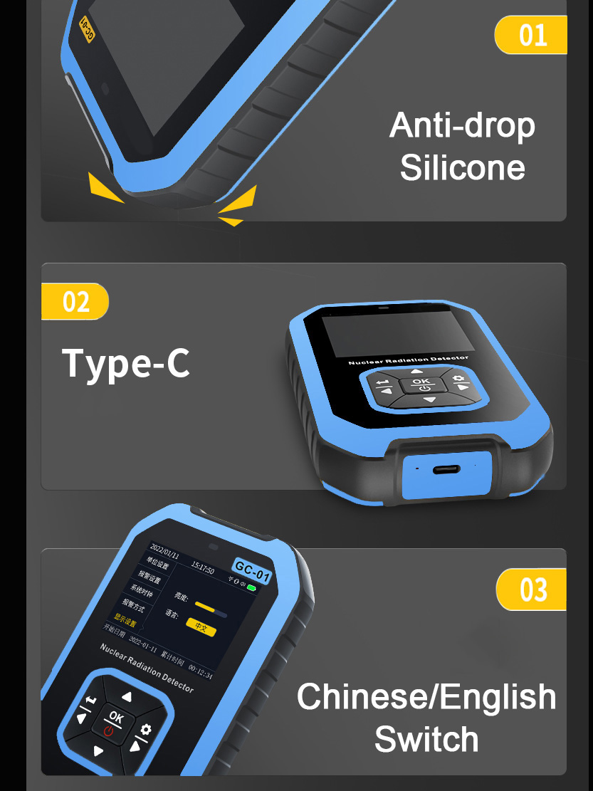 ☠ ☠ Nuclear Radiation Detector Portable Handheld X-ray Beta β-ray Gamma ...