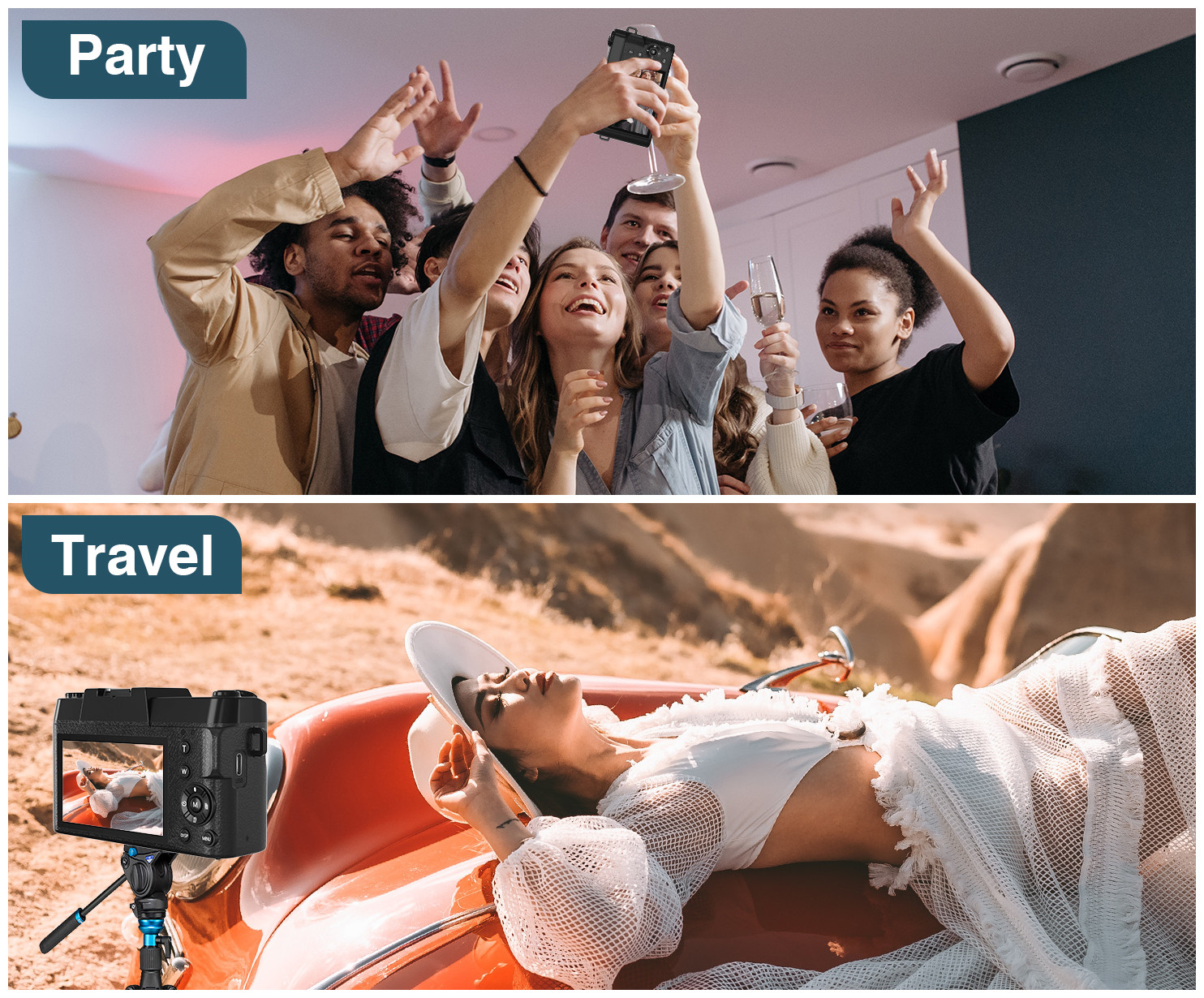 Digital Camera, Vlogging Camera, 4K 56MP Point and Shoot Cameras for ...