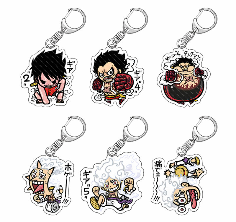 8 Styles One Piece Keychain Collectible Double Sided Key Chain Acrylic ...