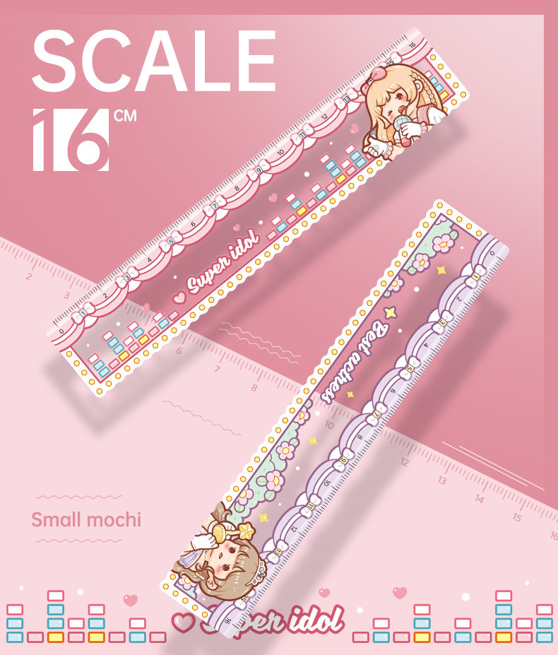 【ready stock】新品 小麻薯 尺子 直尺 刻度尺 亚克力 学生专用 多功能 高颜值 少女心 New Product Small ...